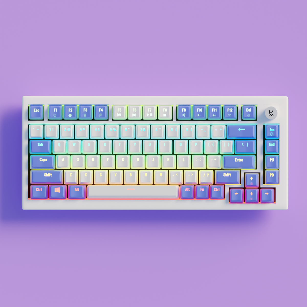Hive75 White-Purple Wired Gaming Keyboard – Kreo