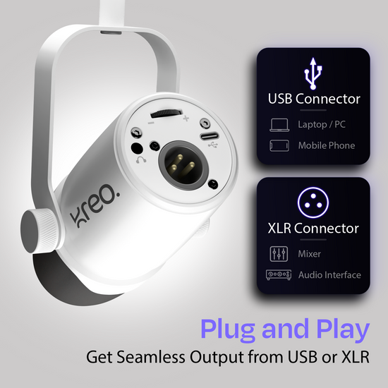 Kast White Dynamic Microphone