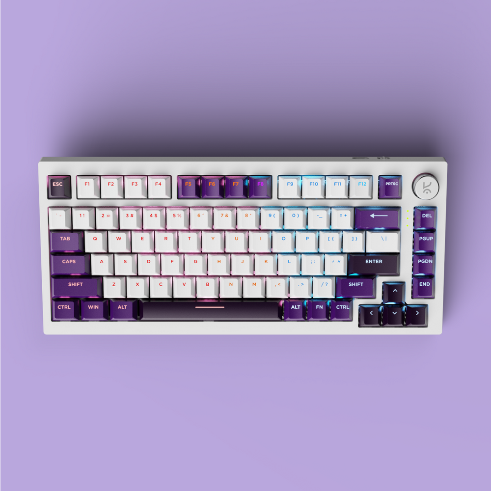 Swarm White Purple Wireless Gaming Keyboard – Kreo