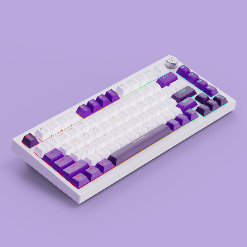 Swarm White Purple Wireless Gaming Keyboard – Kreo