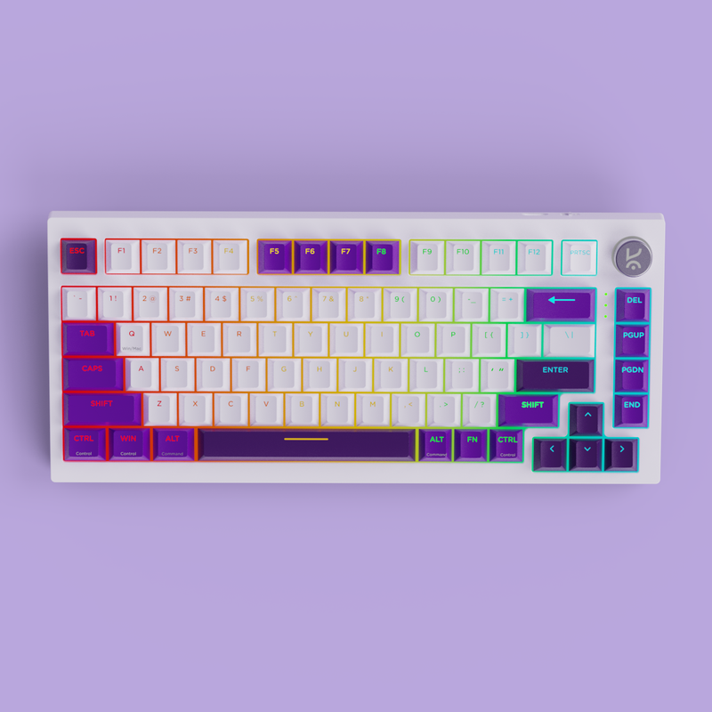 Swarm White Purple Wireless Gaming Keyboard – Kreo